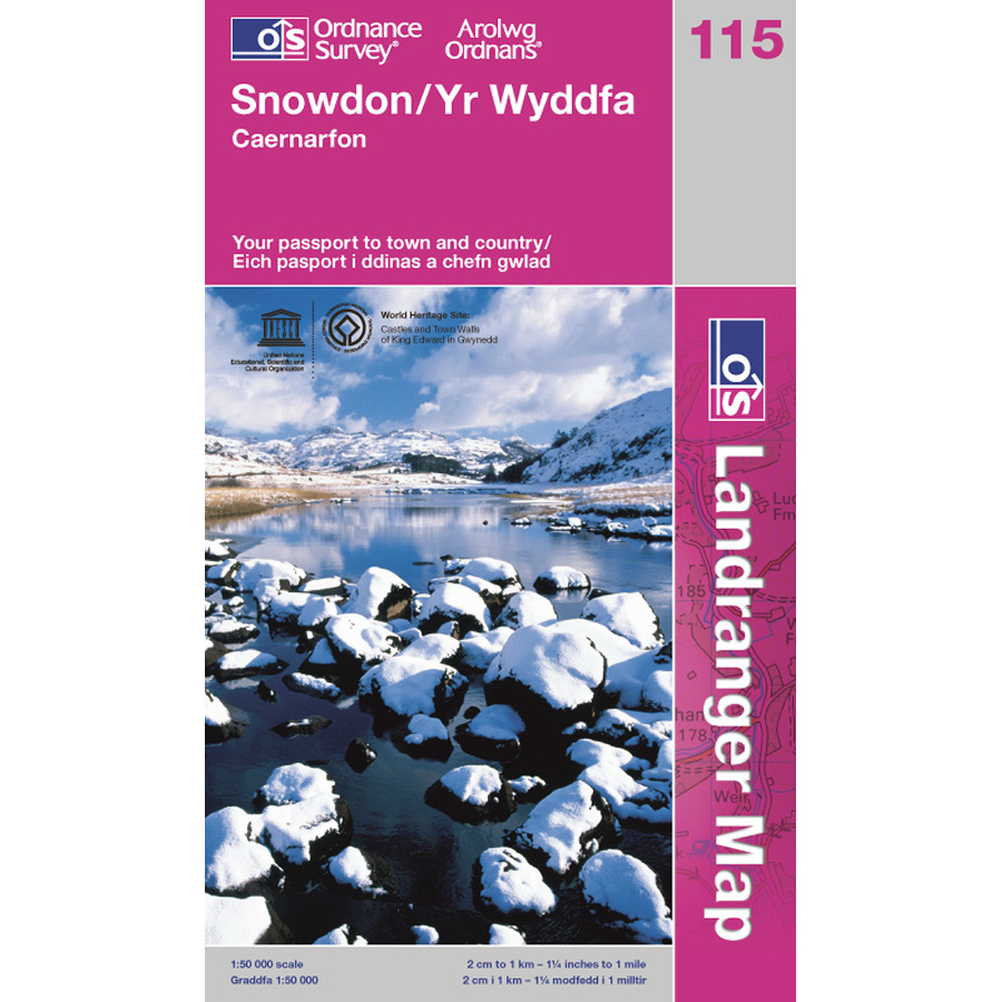 Ordnance Survey Landranger Map 115 (1-50 000) Snowdon | Countryside Ski ...