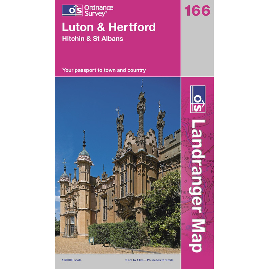 Ordnance Survey Landranger Map 166 (1-50 000) Luton & Hertford ...