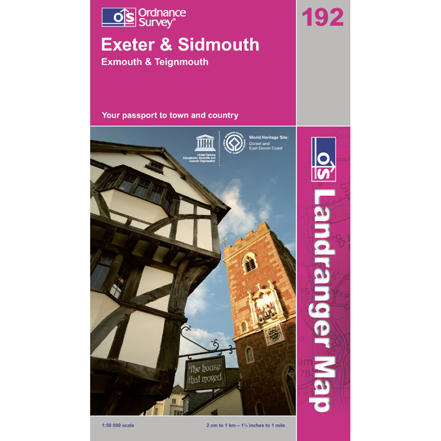 Ordnance Survey Landranger Map 192 (1-50 000) Exeter & Sidmouth ...