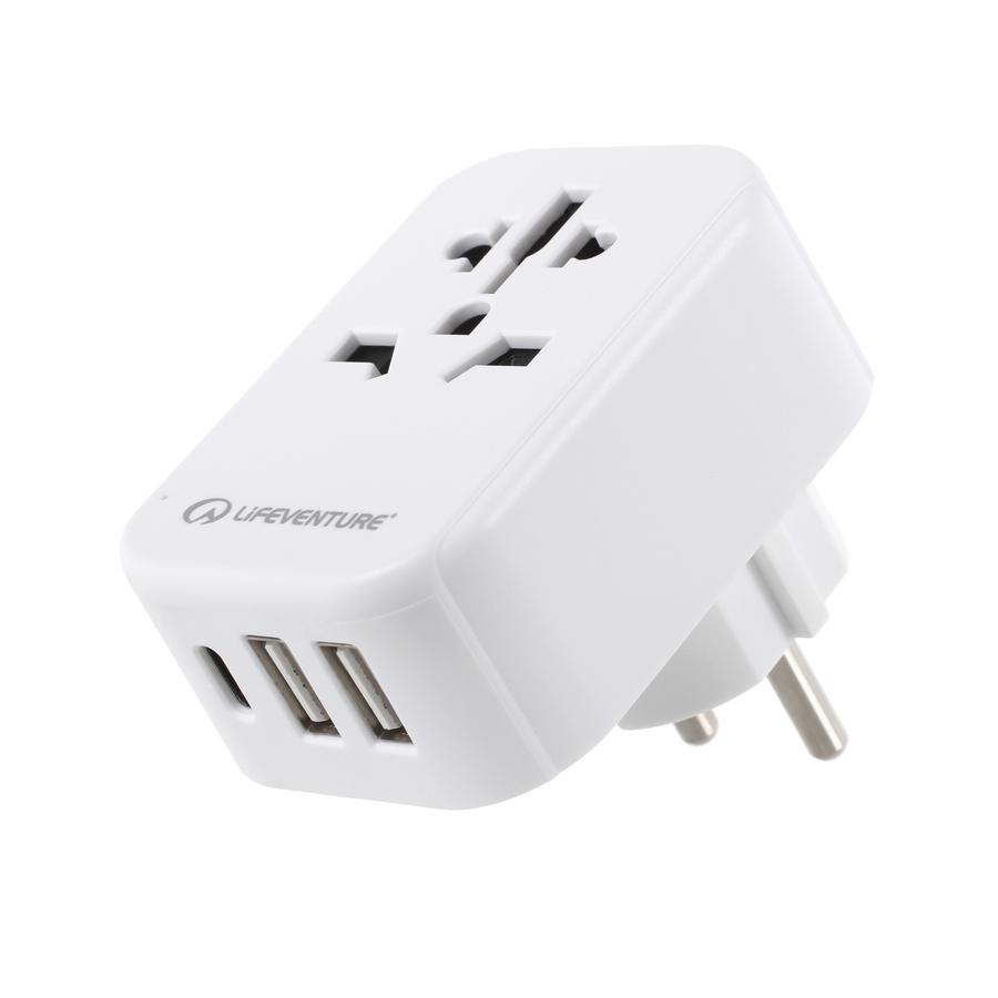 Lifeventure European Travel Adapter with USB | Countryside Ski & Climb